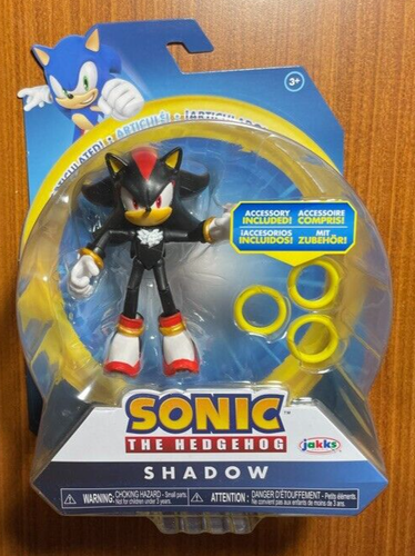 Jakks Pacific Sonic the Hedgehog SHADOW w/INHIBITOR RINGS 4" Figure NEW ...
