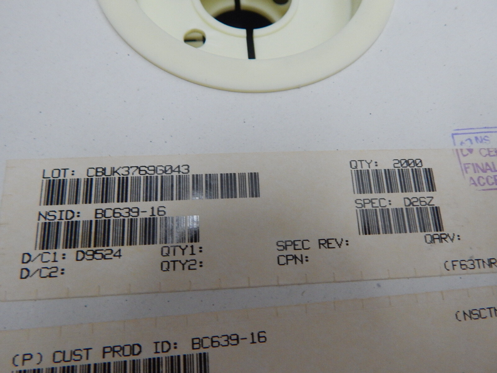 NATIONAL BC639-16 BJT NPN 80V 1A 1000mW TO-92 TRANSISTOR - BAG OF 4 ...