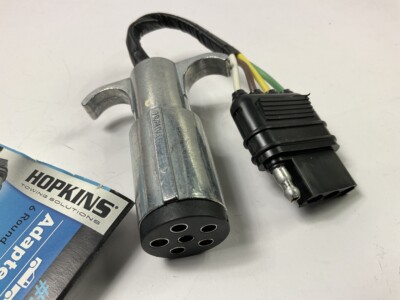 Hopkins 47315 Trailer Lights Adapter - 6-Round To 4-Flat Flexible Wire ...