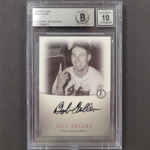 Bob Feller signed First Career No Hitter card Indians autograph BAS BGS ...