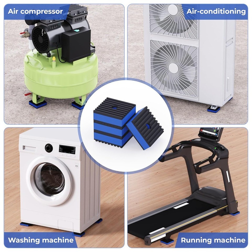 Vibration Pads, 2"X 2"X7/8" Mechanical Vibration Damping Pads, Heavy ...