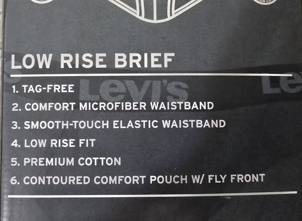 Levi's Low Rise Briefs 5 Pack Size Medium or Large Mens Bikini Briefs ...