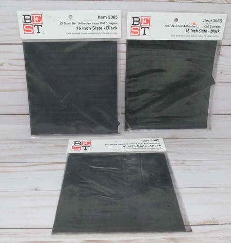 3 x Bollinger Edgerly 3085, Self Adhesive 16 Inch Slate Shingles, Black ...