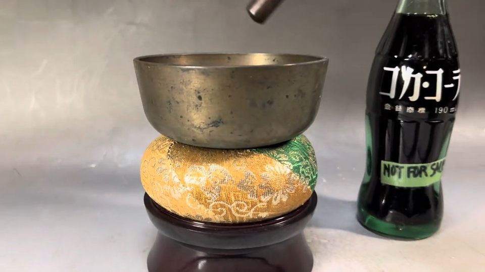 Buddhist Rin Bell Set #209 Japanese Temple 4" Brass Orin Singing Bowl ...