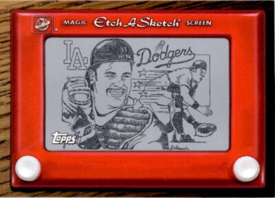 1998 Topps Etch-A-Sketch #ES6 MAGIC SCREEN MIKE PIAZZA LAD SKETCH CARD ...