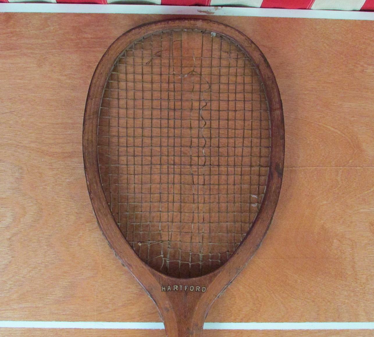 Vintage Antique Hartford Wood Tennis Racquet E.Kent early 1900s Great ...