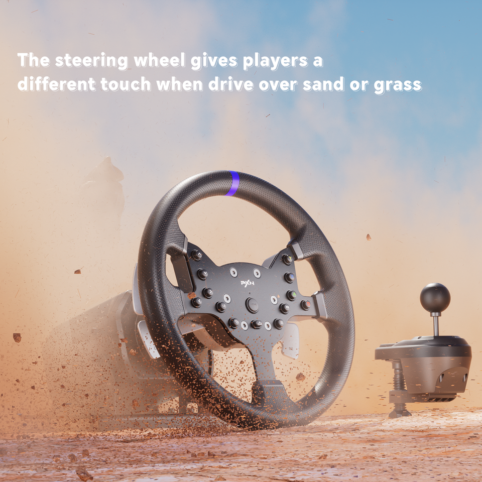 PXN V99 Gaming Driving Steering Wheel With Pedals Shifter FFB For PS4 ...