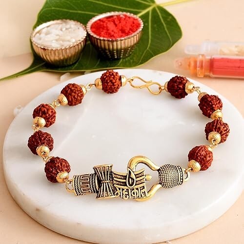 Rakhi Sets Rakhi for Brother Sister | Unique Mahakaal Rudraksh Bracelet ...