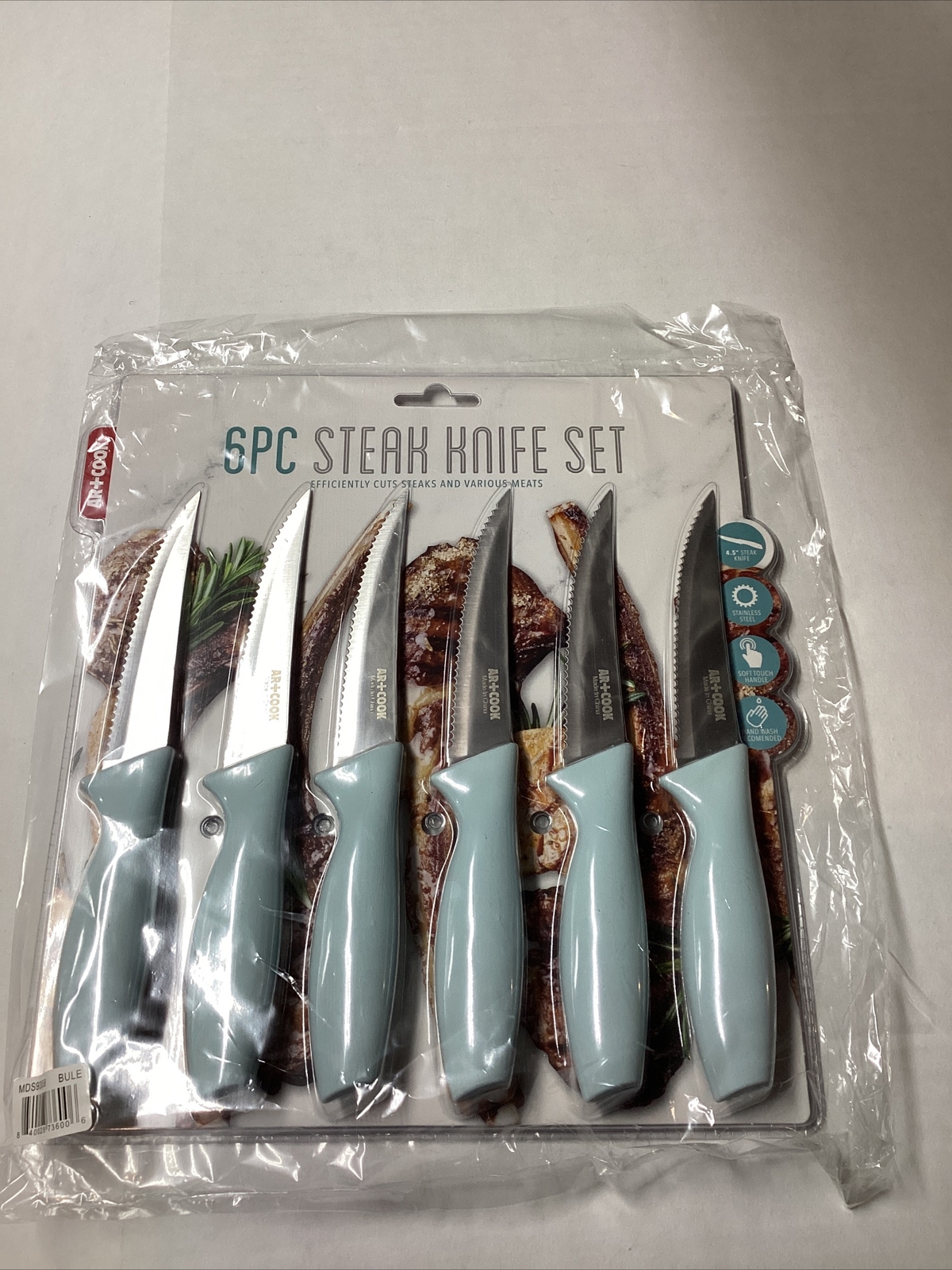 Ar+Cook MDS93038 Blue Handle 6 Piece Steak Knife Set | eBay