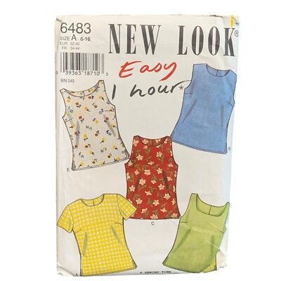 New Look Easy 1 Hour Sewing Pattern 6483 Misses' Tops Sizes 6-16 | eBay