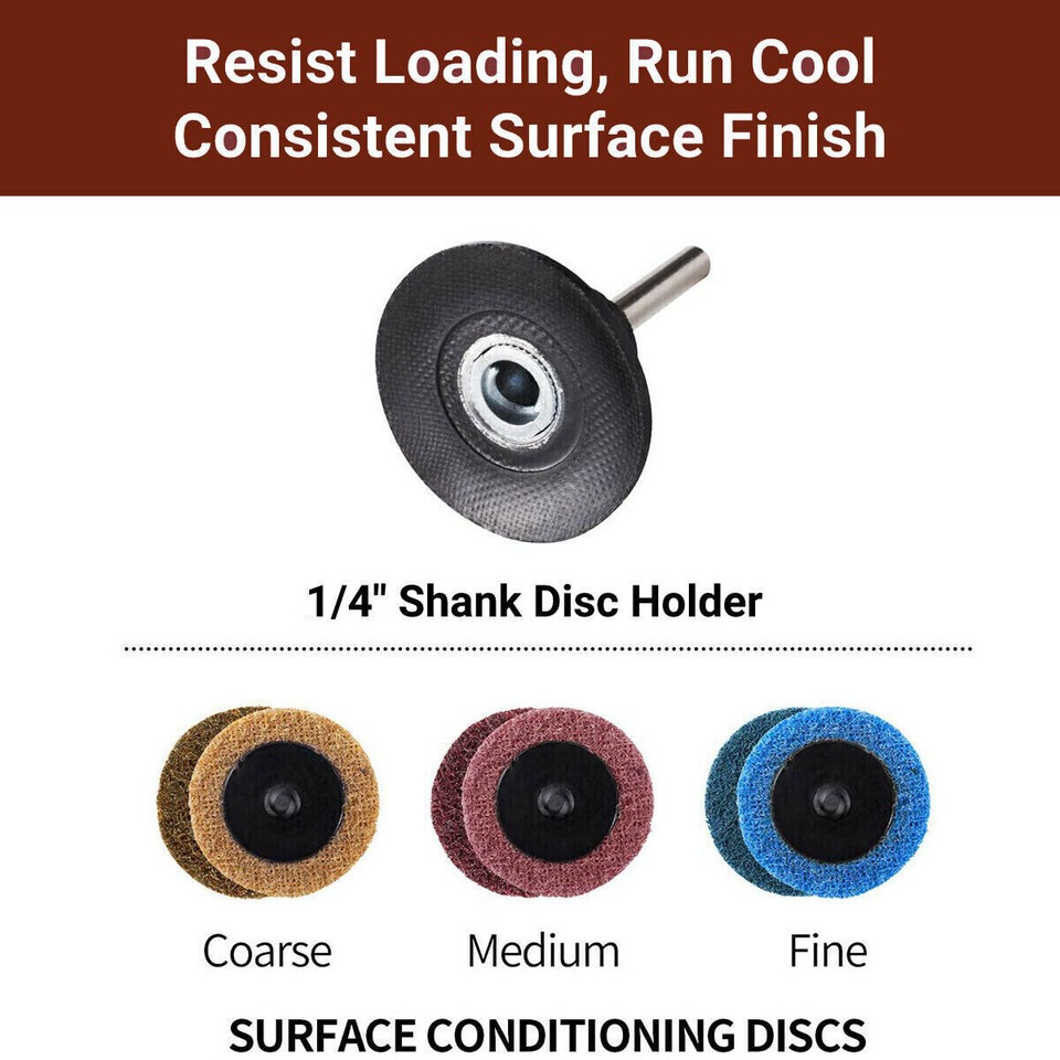 71PCS 2" Roll Lock Sanding Discs Set + 1/4 Holder Die Grinder Pads ...
