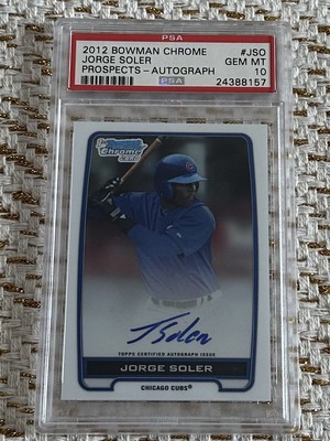 2012 BOWMAN CHROME JORGE SOLER PROSPECT AUTOGRAPH - PSA 10 RC 💎 | eBay
