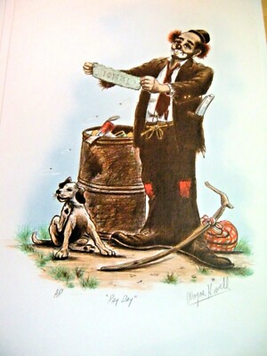 Wayne Howell "Pay Day'" Clowns Artist's Proof & Unsigned Lithographs | eBay