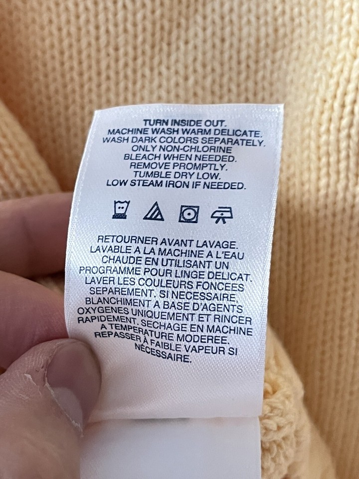 NWT Lands End Drifter Golden Yellow Sweater Vest Thick Gauge Chunky ...