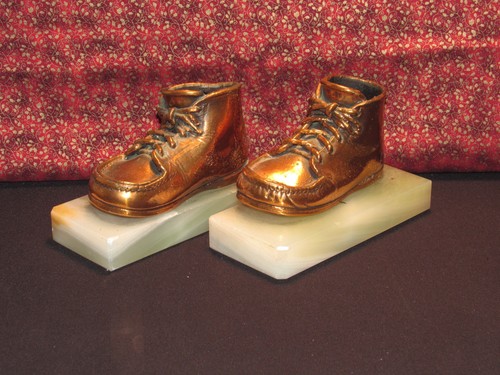 Vintage Baby Bootie Book Ends Classic Bronze Baby Booties Bronze And ...