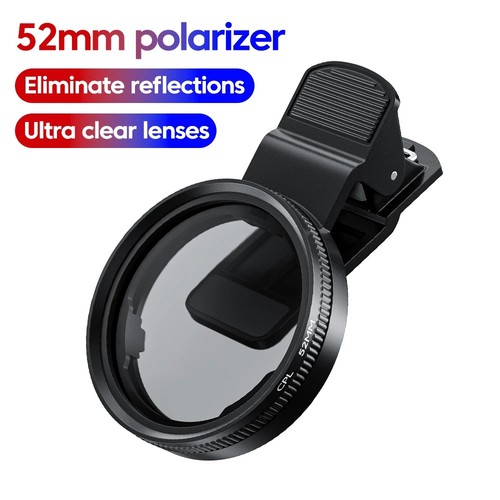 Clip-on 52mm CPL Filter Polarizing for Phone Universal Circular ...