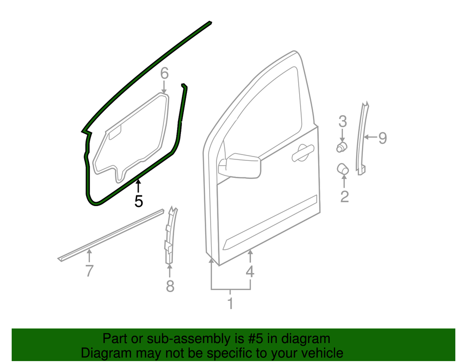 Genuine Nissan 2005-2021 Frontier Right Front Door Weatherstrip 80830 ...