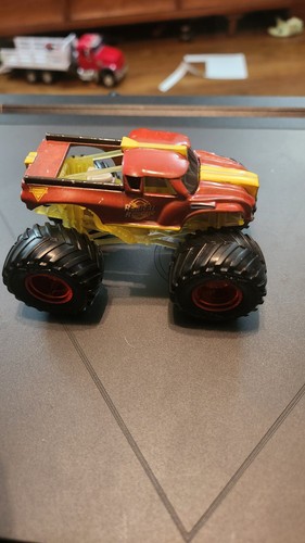 radical rescue 1:64 monster truck yellow detailing red clear rims | eBay