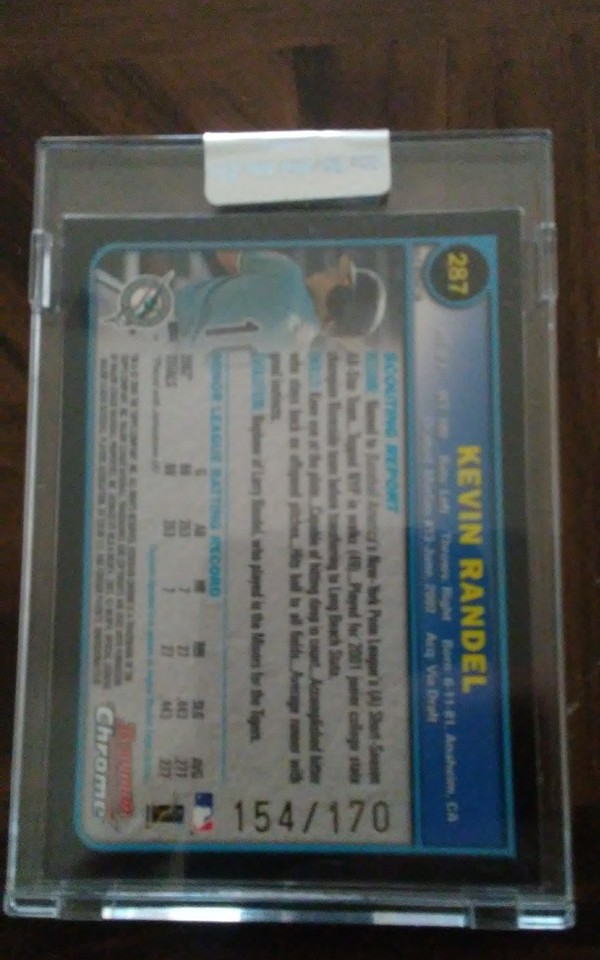 2003 Bowman Chrome KEVIN RANDEL Gold Refractor Uncirculated 154/170 ...