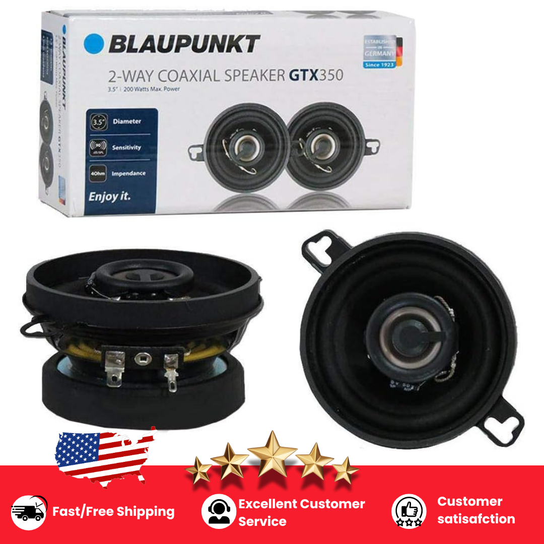 Blaupunkt GTX 350 3.5" 2-WAY 200W MAX Power Car Audio Coaxial Speakers ...