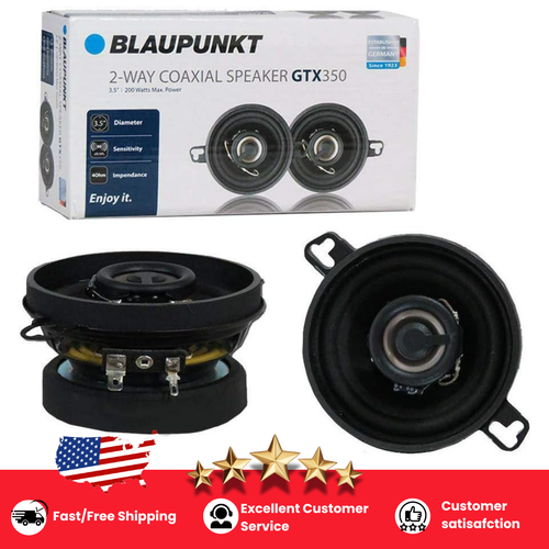 Blaupunkt GTX 350 3.5" 2-WAY 200W MAX Power Car Audio Coaxial Speakers ...