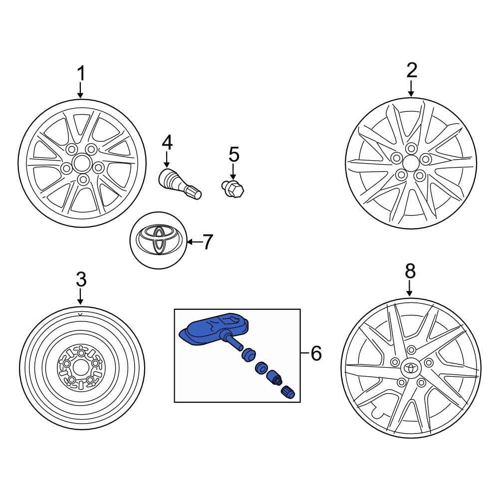 For Toyota Camry 2007-2011 Toyota 4260733012 Tire Valve Stem | eBay