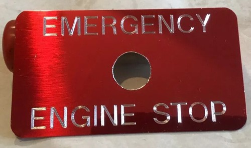 Sign Emergency Engine Stop, 4” X 2” Aluminum Machinery Worksite ...