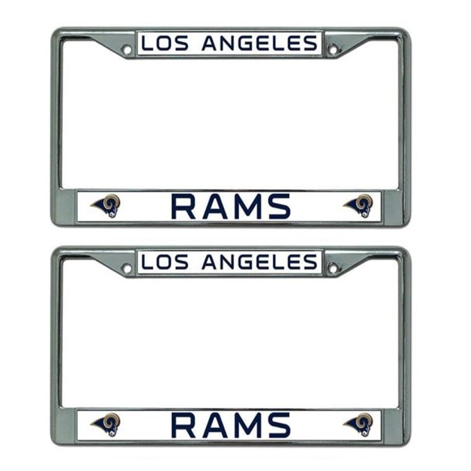 Metal Chrome Football Los Angeles LA Rams License Plate Frame- 2 PC ...