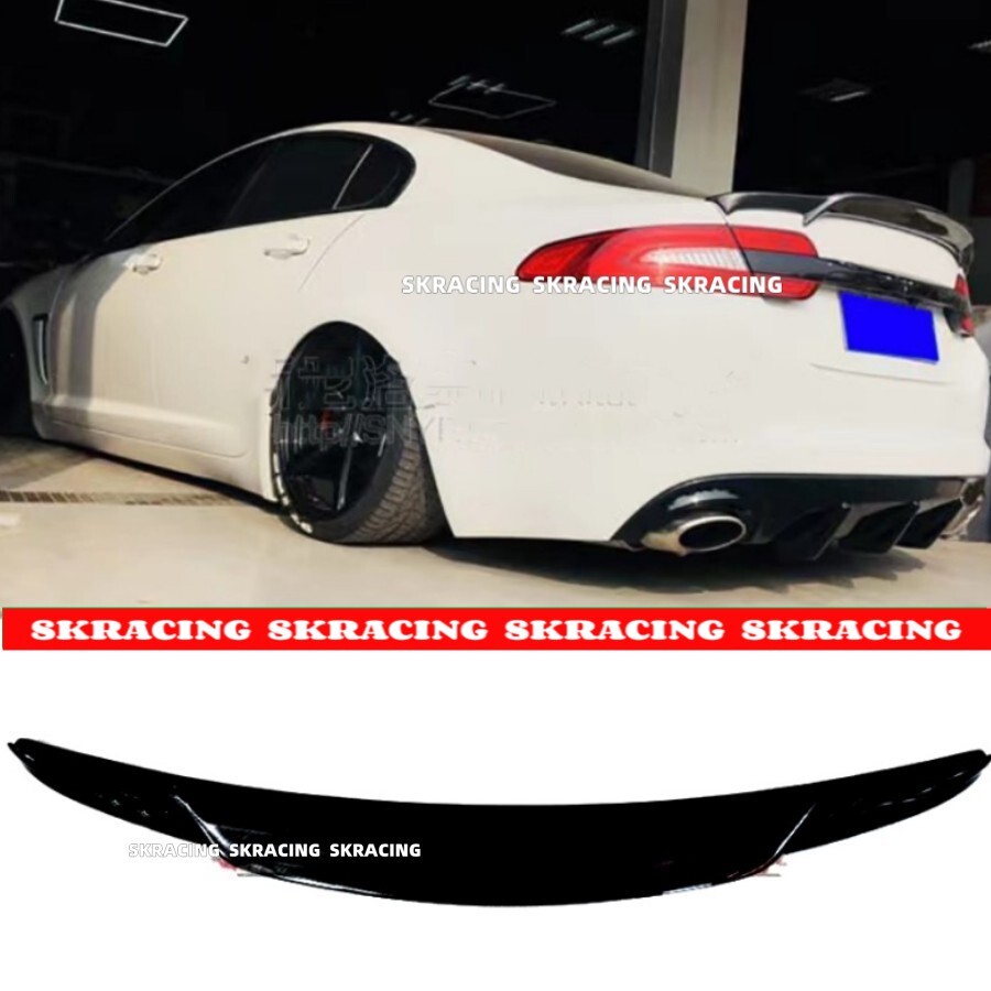 For 2012-2015 Jaguar XF Glossy black FRP Rear Trunk Lip Spoiler Wing ...