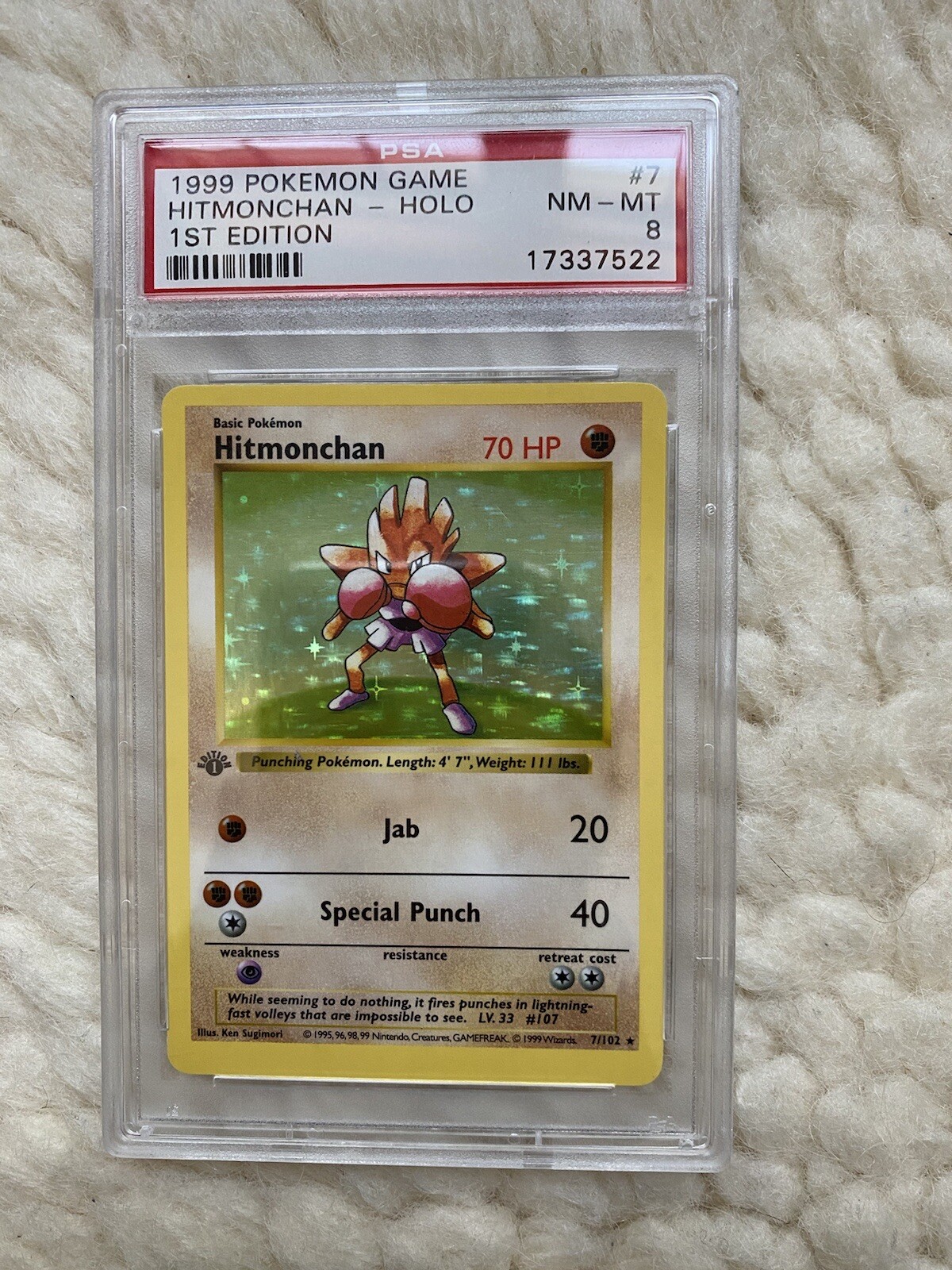 1999 POKEMON GAME HITMONCHAN 1ST EDITION HOLO PSA 8 CARD #7 NM-MT | eBay