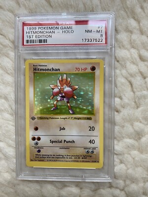 1999 POKEMON GAME HITMONCHAN 1ST EDITION HOLO PSA 8 CARD #7 NM-MT | eBay