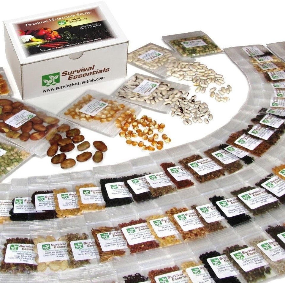 Diverse Heirloom Seed Collection - 135 Varieties for Organic Gardening ...