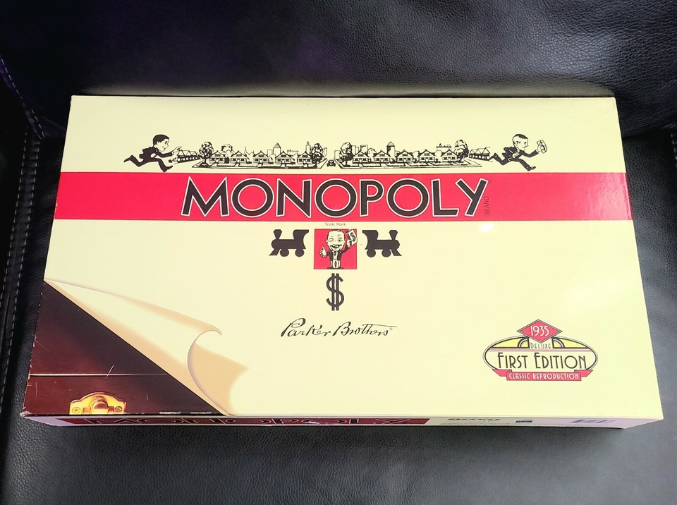 Rare Monopoly 1935 Deluxe First Edition Classic Reproduction w/ Wood ...