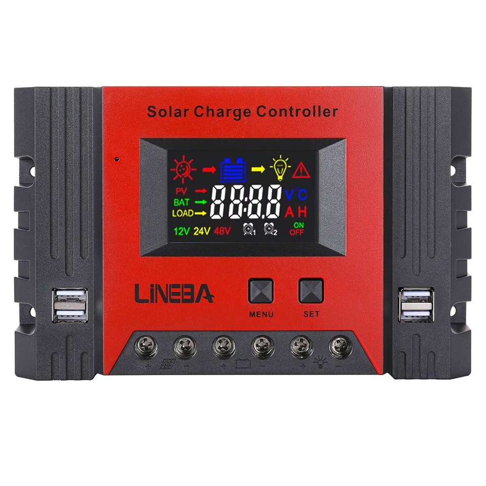 100A/60A/30A 12V/24V/36/48V PWM Solar Charge Controller Solar Panel PV ...