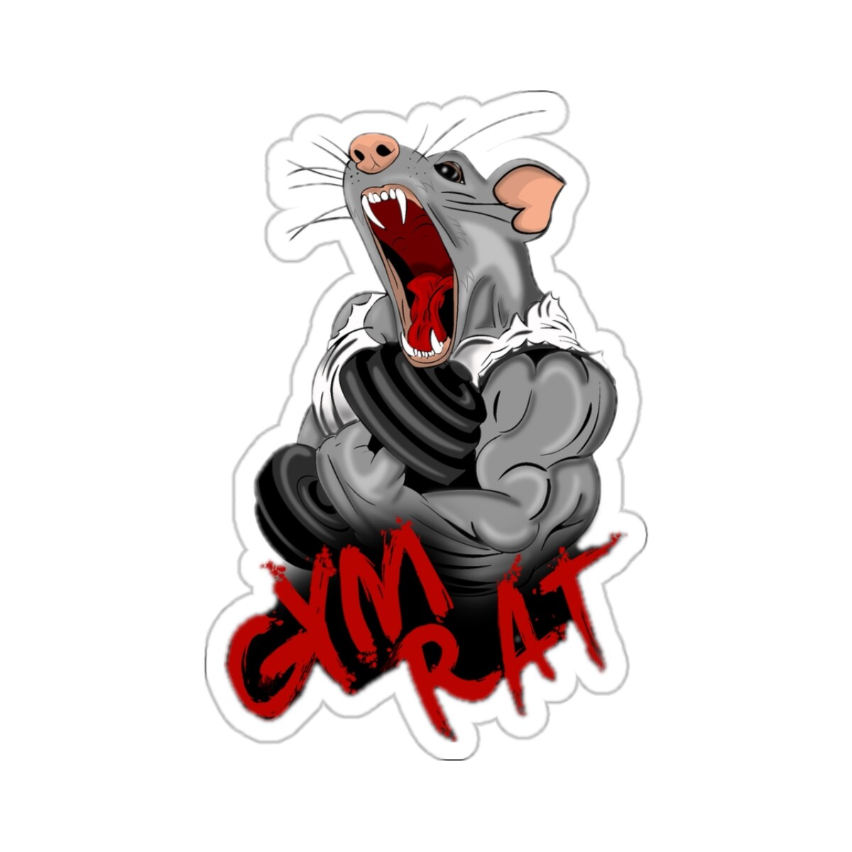 Gym Rat Workout Cross fit Freak Muscle Bro Sis Rizz Kiss-Cut Sticker ...