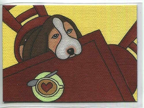 Aceo Beagle Dog Puppy Coffee Cup Mug Hear Contemporary Modern Gilcee ...