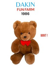 Vtg Big 20 Dakin Fun Farm Plush Honey Jo Teddy Bear Red Bow Tie 1986 ...