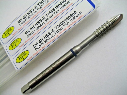 M6 x 1.0 SPIRAL POINT TAP HSS-E 6H BLUE RING DIN371 EUROPA TOOL ...