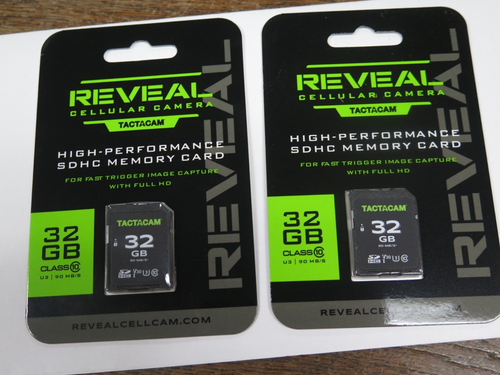 2 NEW Tactacam Reveal Cellular Camera 32GB SDHC Memory Card Class 10 ...