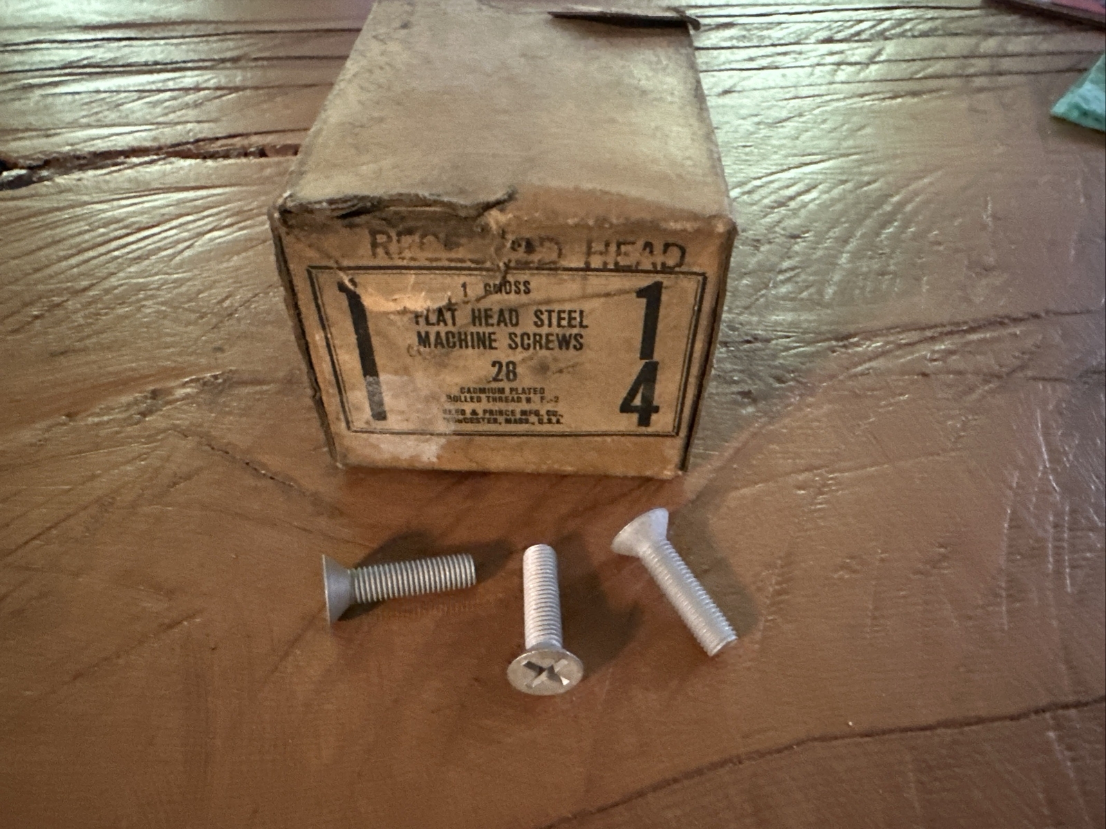 #14-28 X 1” Recessed FLAT HEAD Phillips MACHINE SCREWS Steel Reed ...