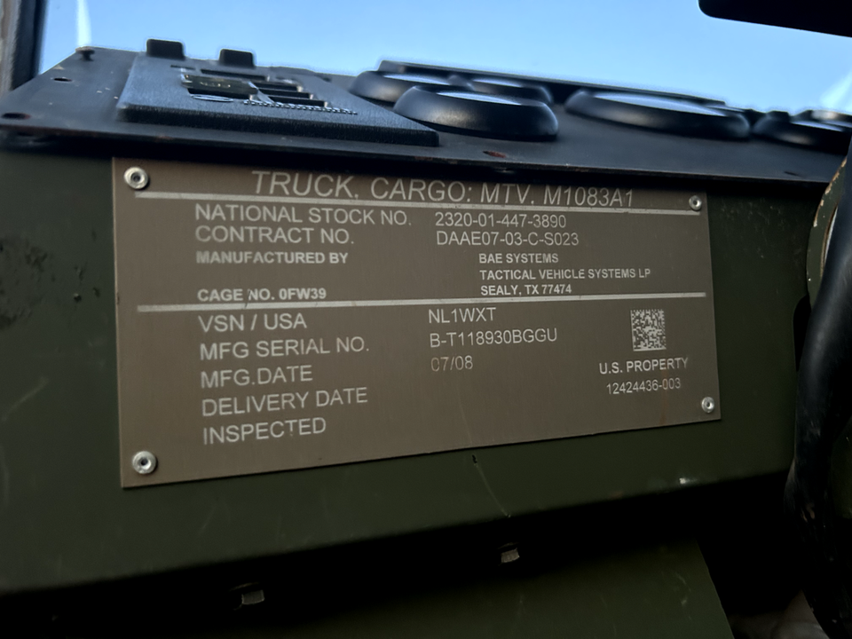 2008 BAE Systems M1083A1 5 Ton 6x6 Military Cargo Truck | eBay