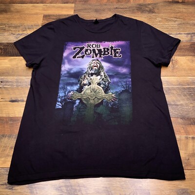 Rob Zombie Shirt Adult 2XL XXL Black Bay Island Graphic Mens | eBay