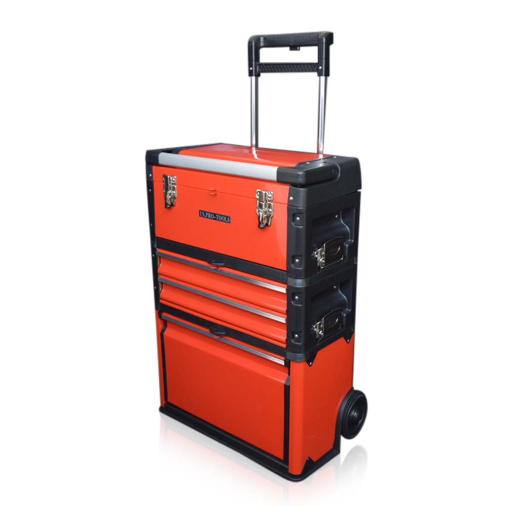 US PRO Tools 3 IN 1 Mobile Rolling Chest Trolley Cart cabinet Wheels ...