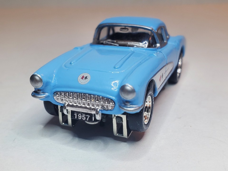 1957 CORVETTE CUSTOM HO SLOT CAR BLUE/WHT H.T. ULTRA G CHASSIS SLOTTED ...
