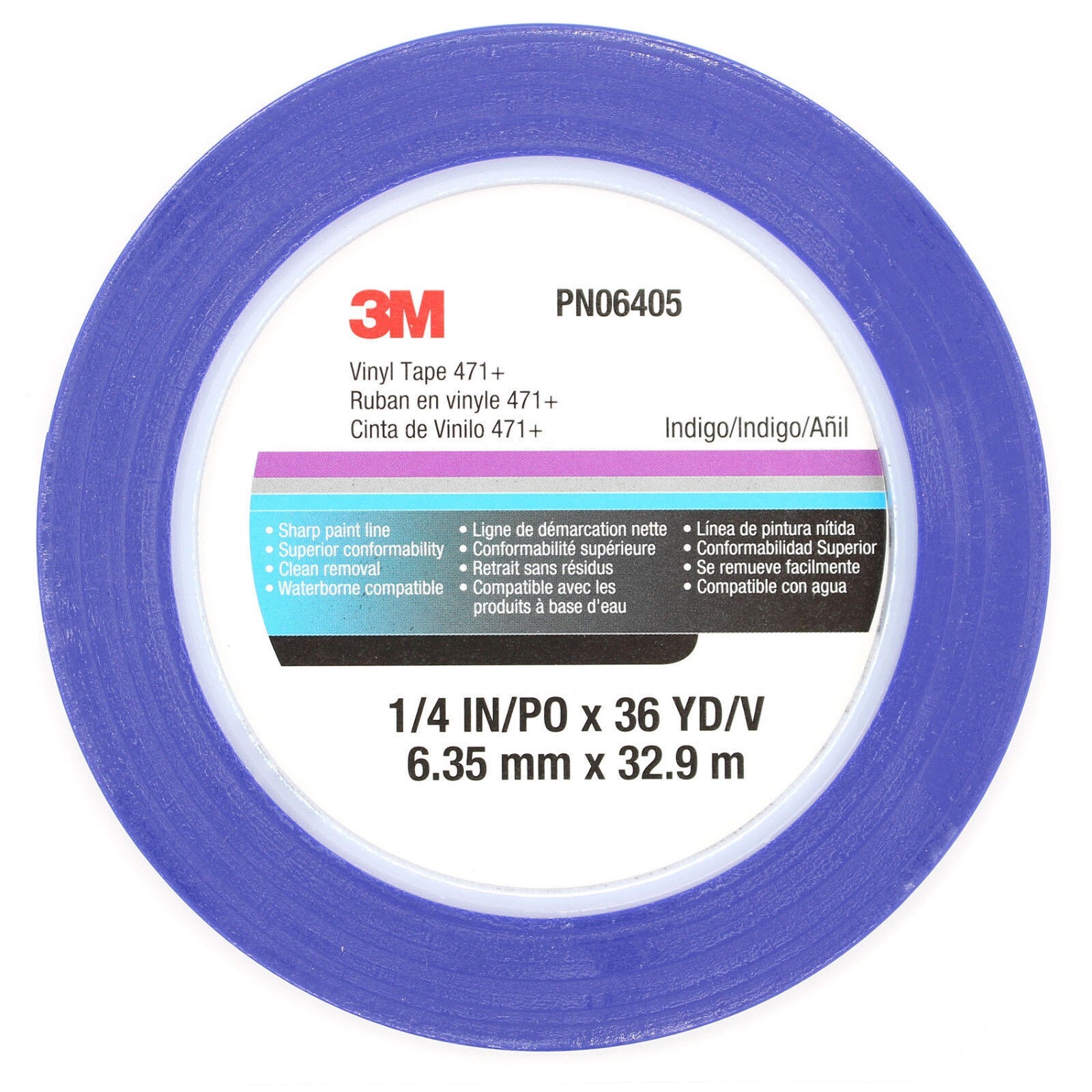 3M 06405 Fine Line Masking Tape Roll Blue 6mm X 32.9m Flexible Adhesive ...