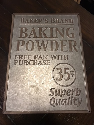 Bakers Brand Baking Powder 35 Cents Metal Embossed Sign Kitchen ...