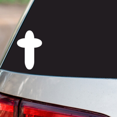 Christian Cross Sticker Jesus Religious S56 all chrome and regular ...