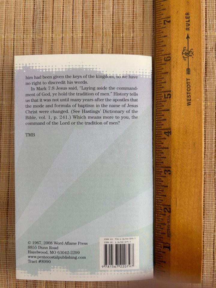 Prayer Pamphlet: Why We Baptize in Jesus' Name ***NEW*** | eBay