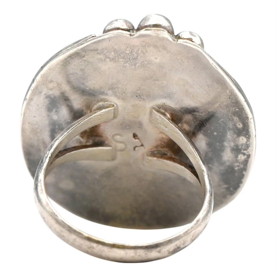 VINTAGE NATIVE AMERICAN NAVAJO STEVEN APACHITO TURQUOISE RING STERLING ...