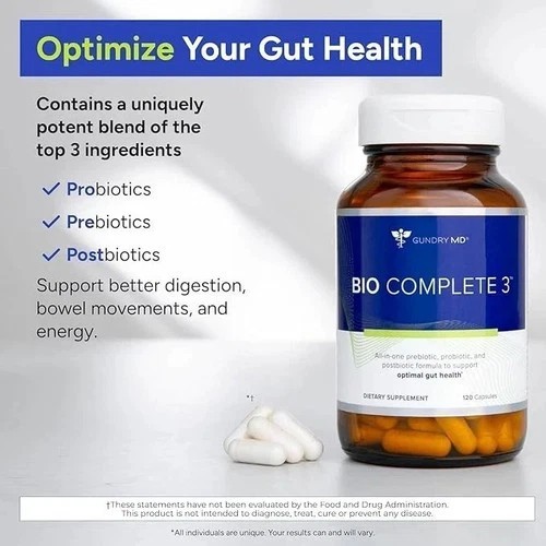 2 PACKS Gundry MD Bio Complete 3 Supplement 60 Capsules Optimal Gut ...